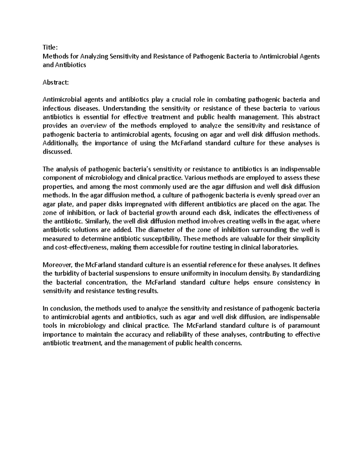 S11192448 BI308 Practical 8 USP S2 2023 - Title: Methods for Analyzing ...