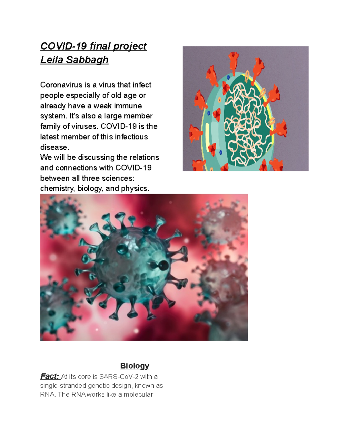 Covid project - easy - COVID-19 final project Leila Sabbagh Coronavirus ...
