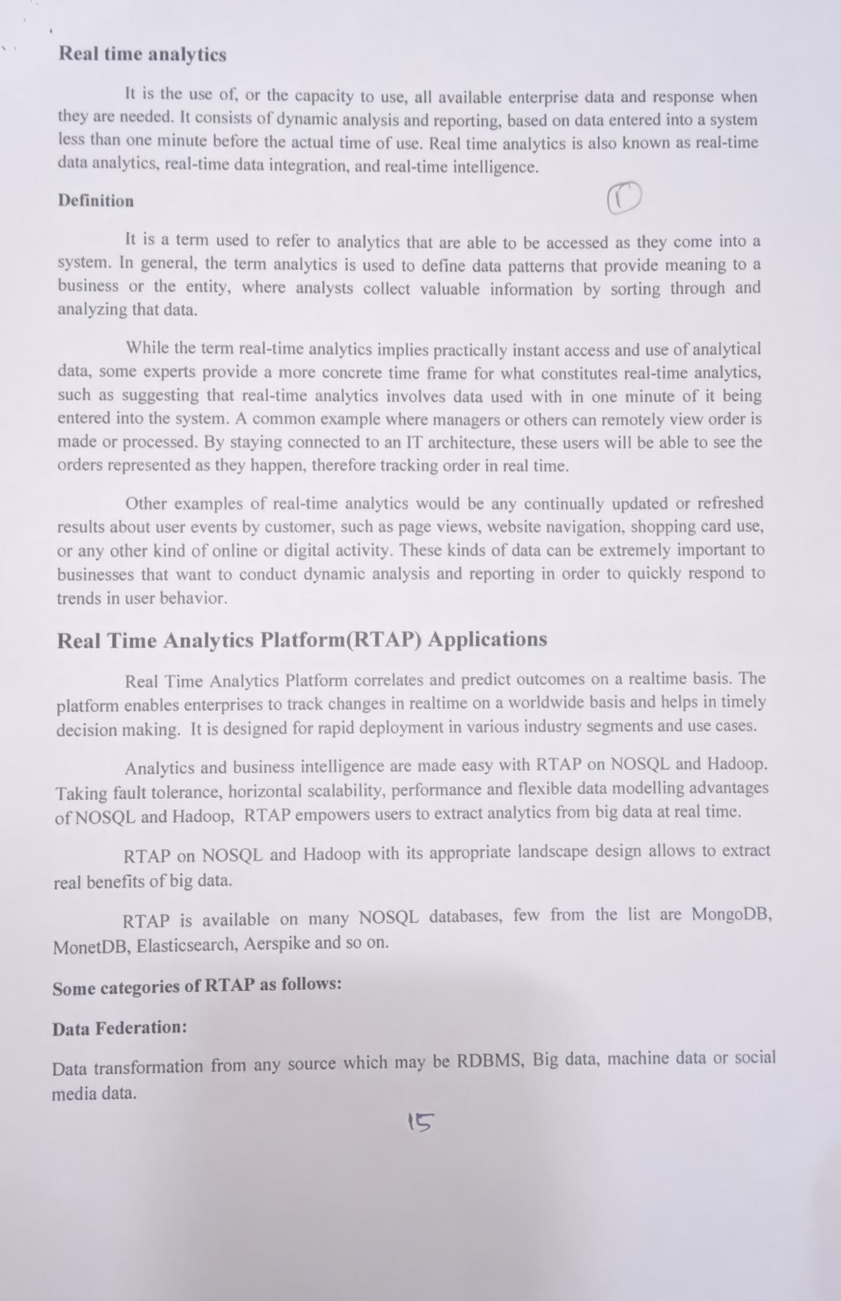 Rrealtime analysis - Unit 3 notes extra - Big data analysis - Studocu