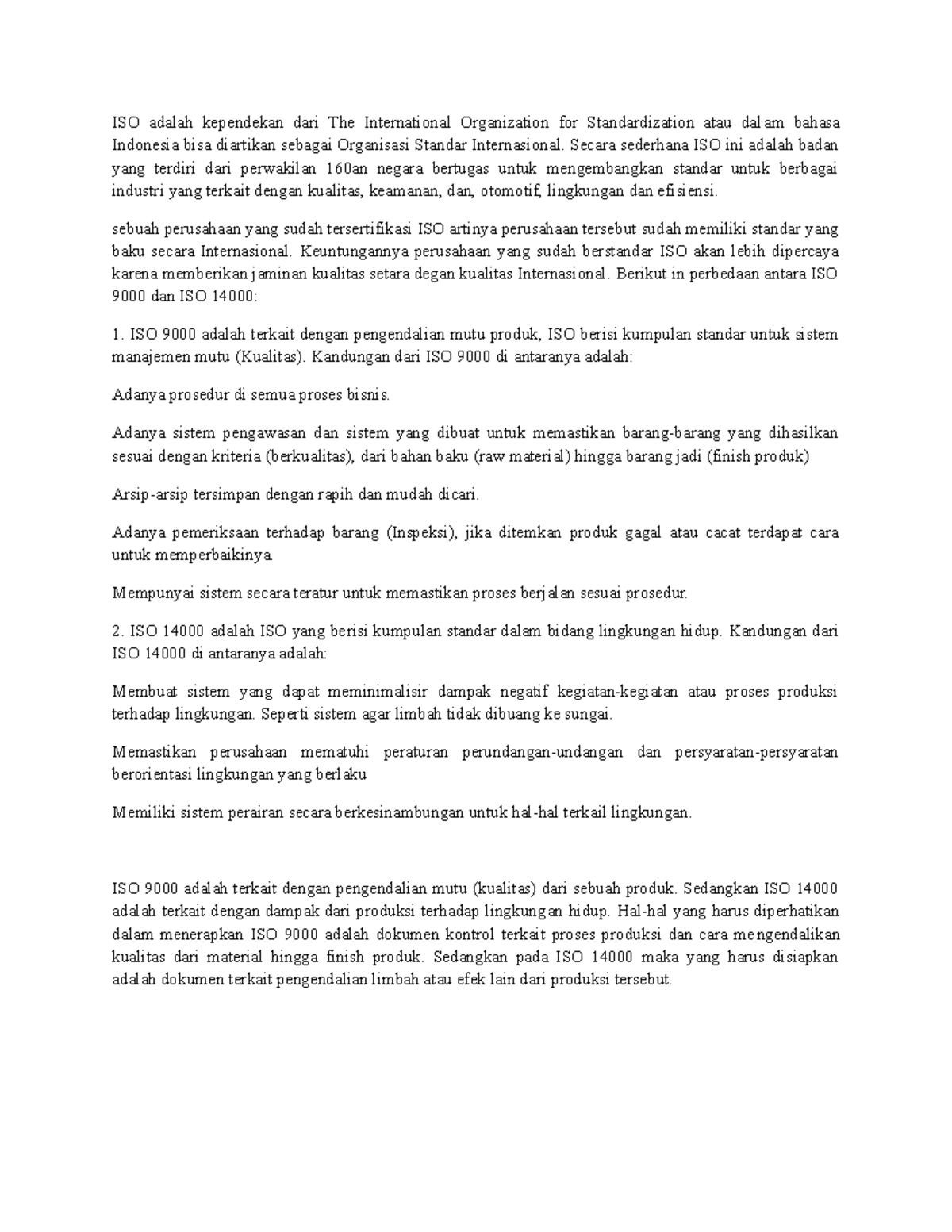 Diskusi 5 - ASDASDA - ISO adalah kependekan dari The International Organization for ...