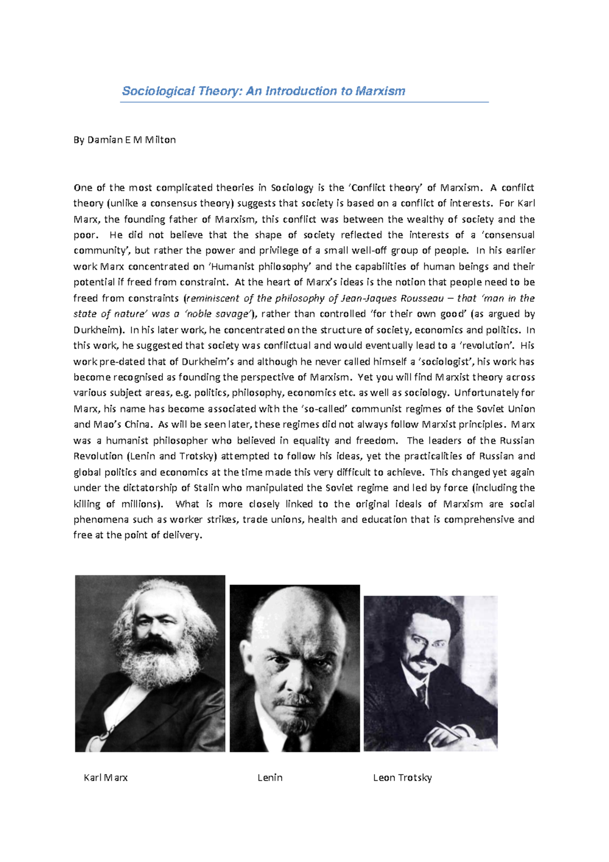 Marxism 2007 - LECTURES - Sociological Theory: An Introduction to ...