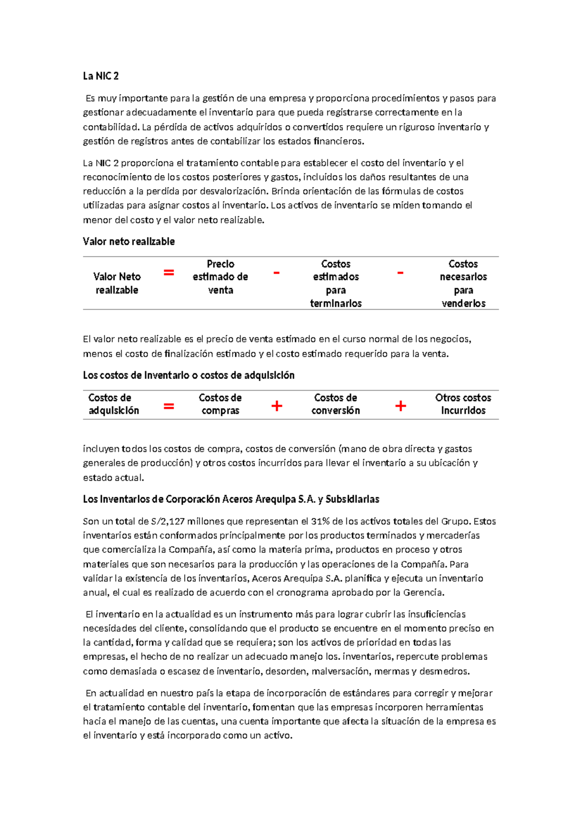 La NIC 2 - Resumen normas internacionales de informacion financiera ...