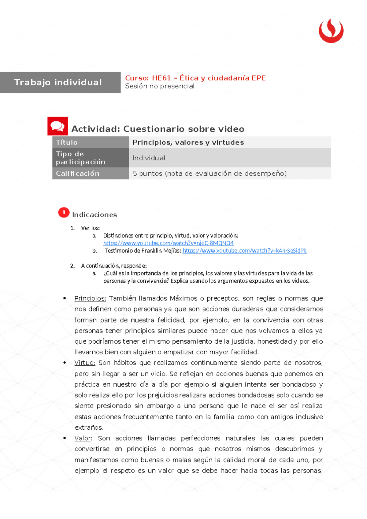 Semana 03 actividad DD 03 - Ghghh - Título Principios, valores y ...