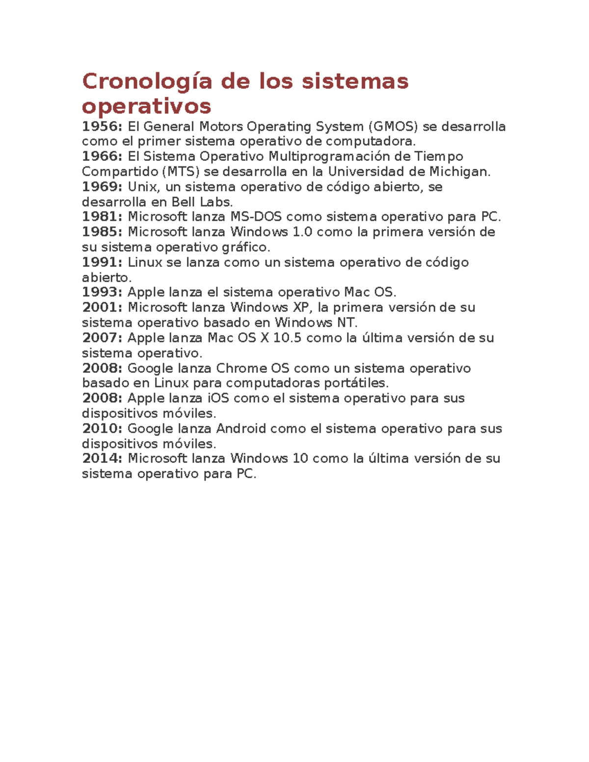 Cronología de los sistemas operativos - Cronología de los sistemas ...