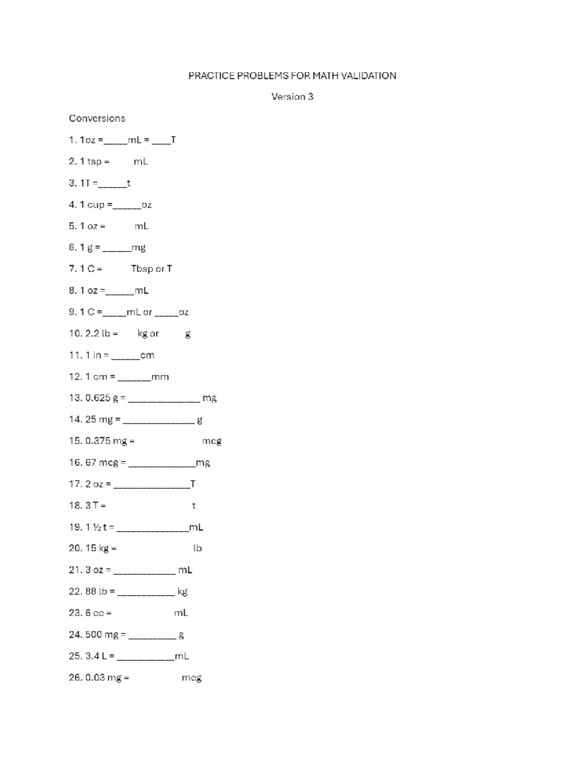Practice Dosage Calc Question V3 - 2024SU-RNSG-1008-54102-Dosage ...
