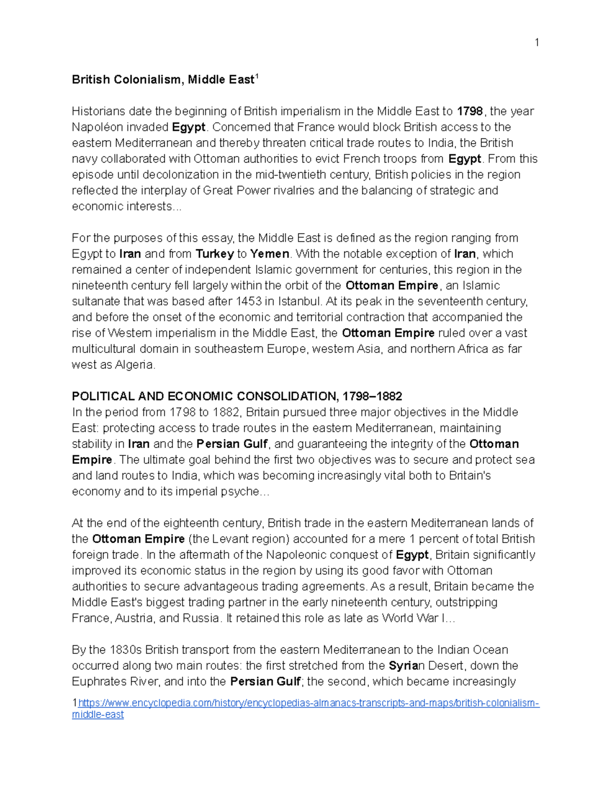 Glopo British Colonialism, Middle East - British Colonialism, Middle ...