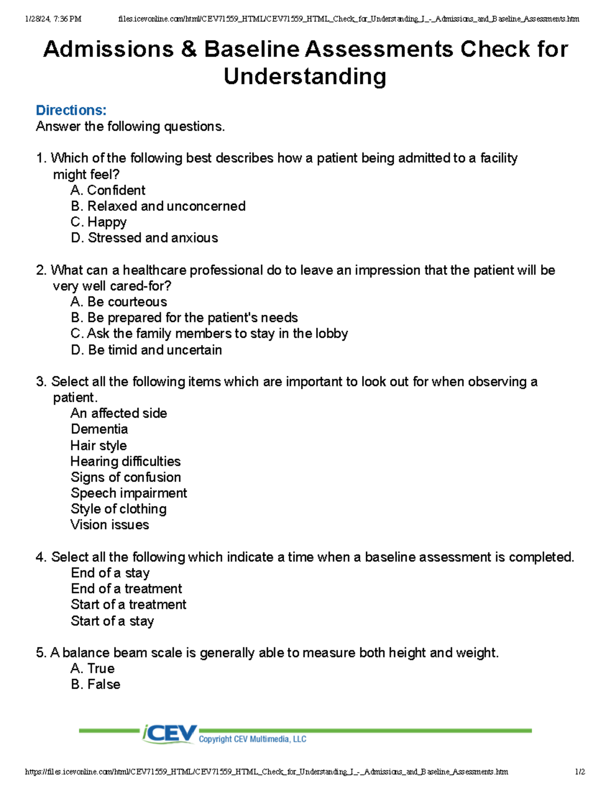 Admissions and Baseline - 1/28/24, 7:36 PM - Studocu