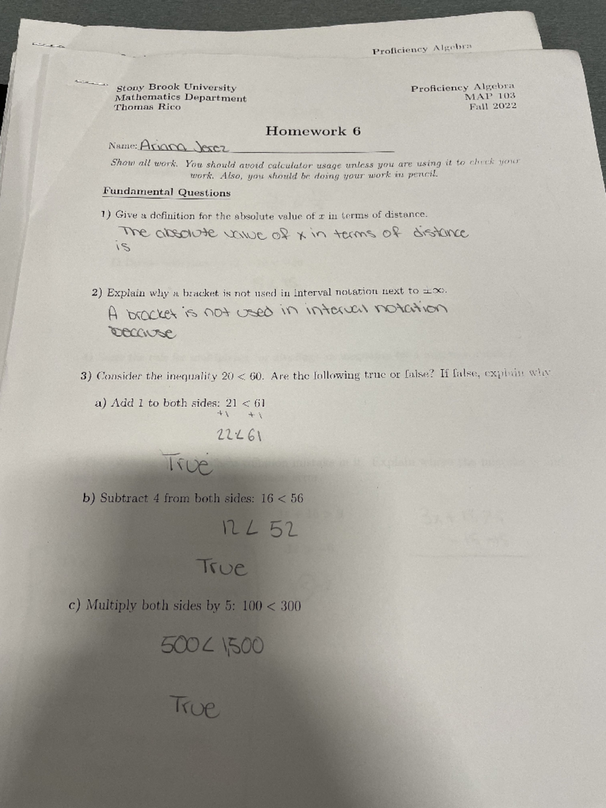 PQ 6 pg 1 - Inequality Practice Questions - MAP 103 - Studocu