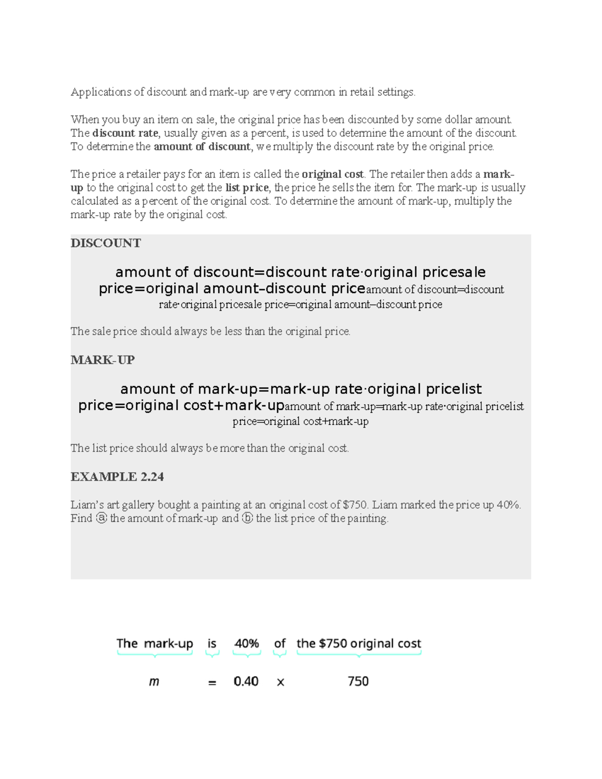 2.3 Simple Interest - These are lecture notes for the course MAT1033 ...