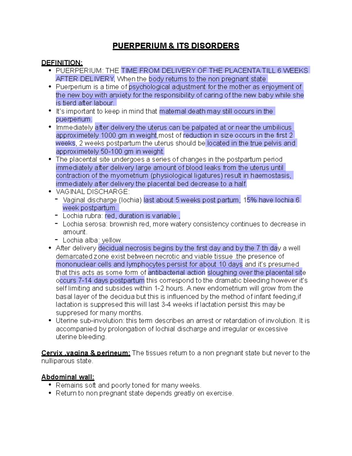 Puerperium and ITS Disorders - PUERPERIUM & ITS DISORDERS DEFINITION ...