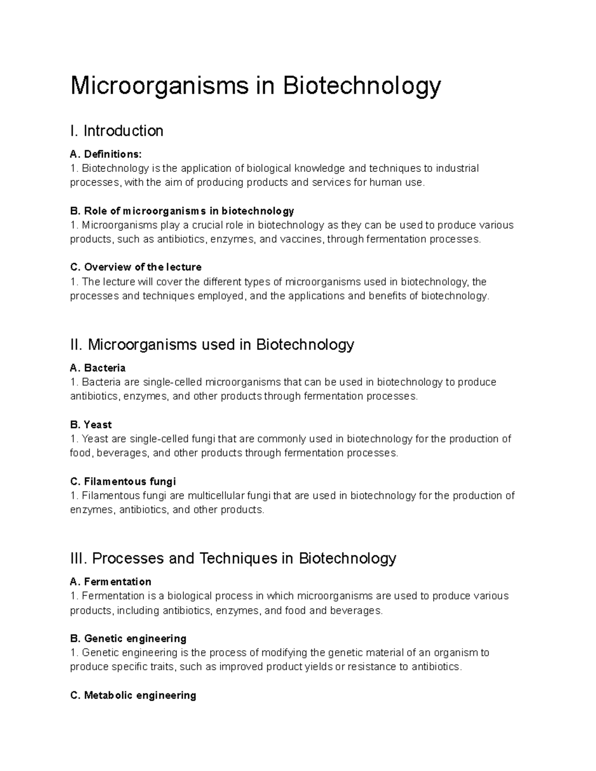Microbiology (BIO-2010 ) Lecture 57 - Microorganisms in Biotechnology ...
