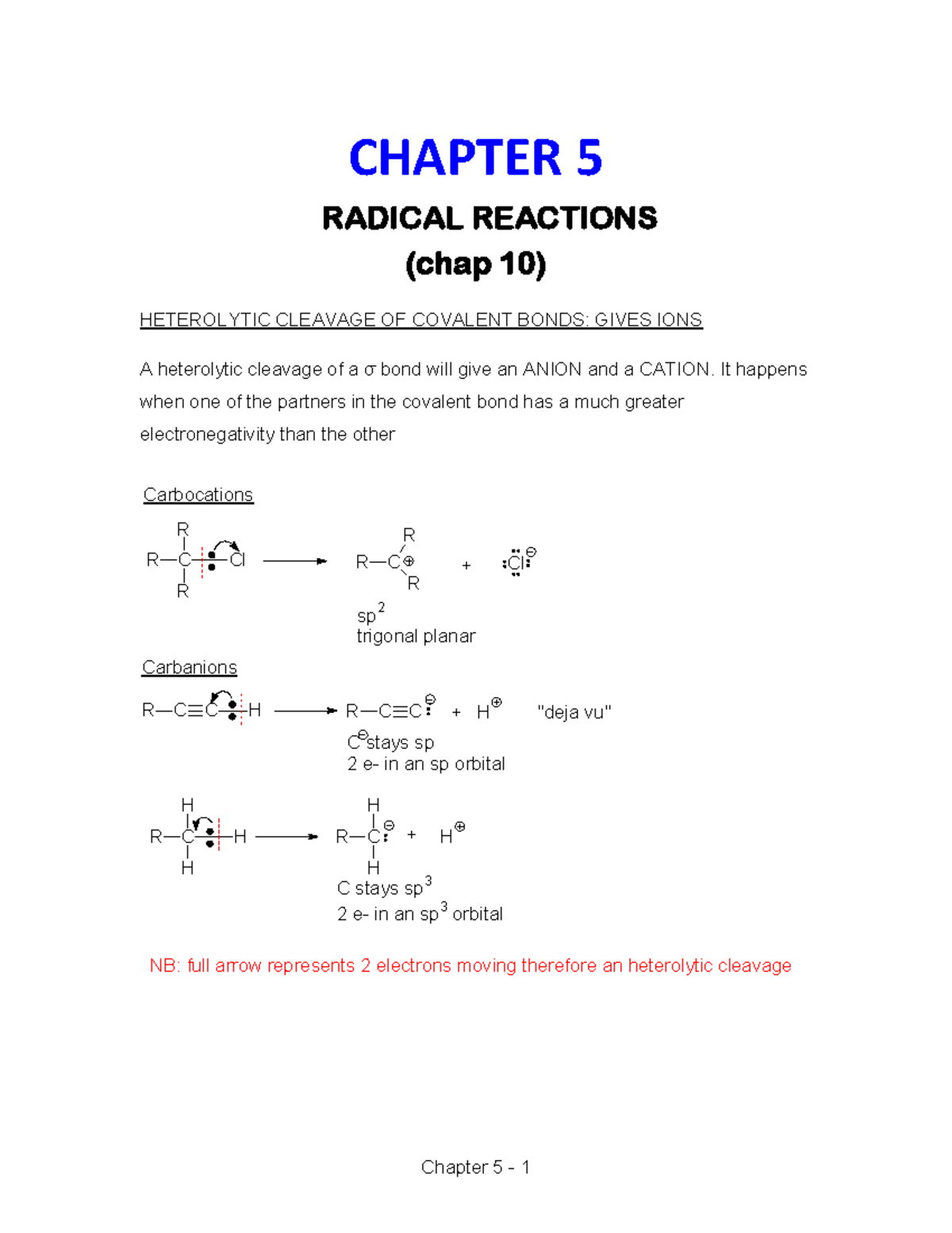 Orgo radical reactions - CHM 1311 - uOttawa - Studocu