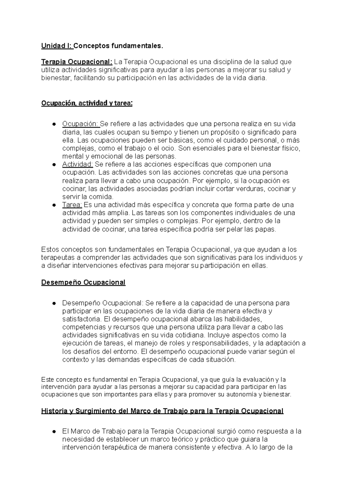 Resumen 1er parcial A - Unidad I: Conceptos fundamentales. Terapia ...