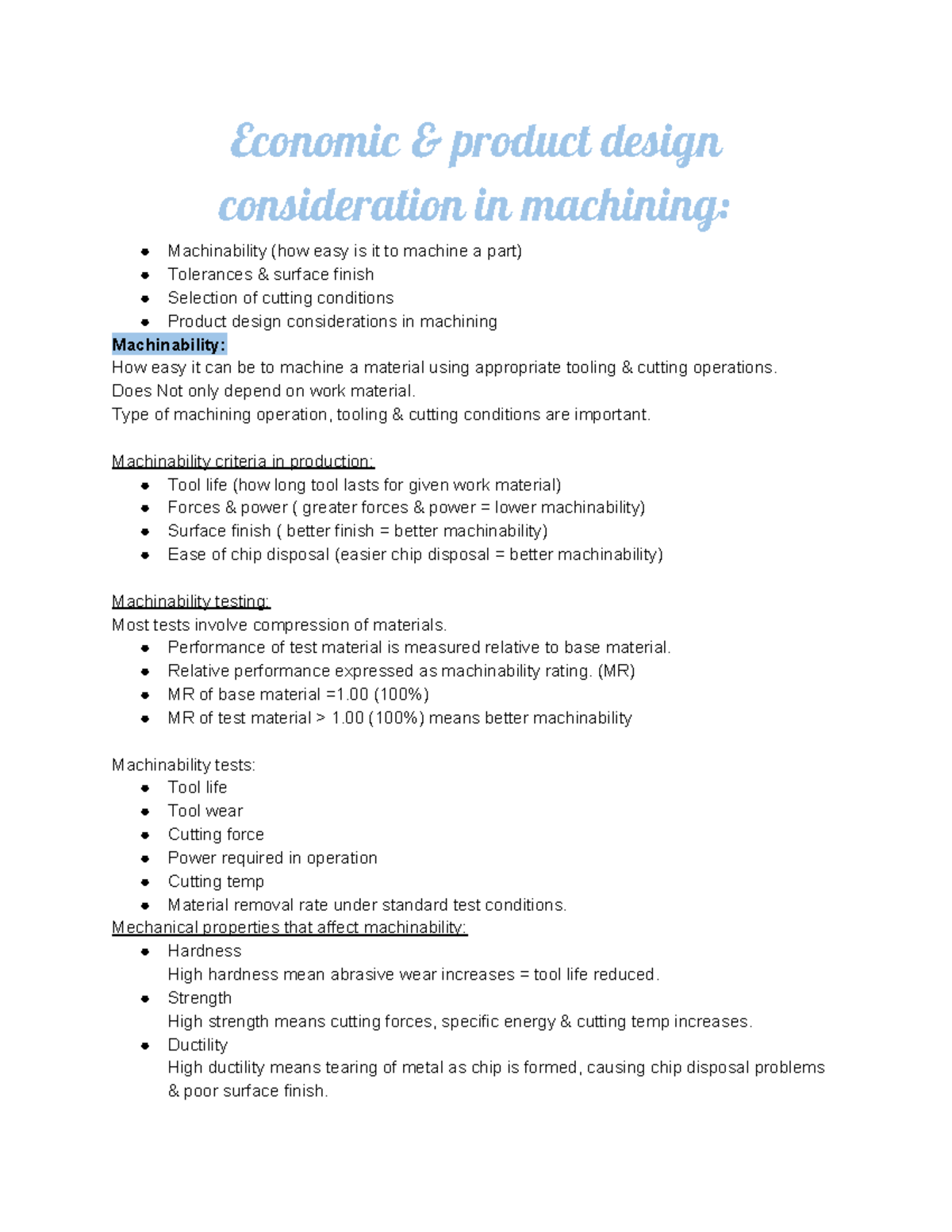 15)Economic & product design consideration in machining - Economic ...