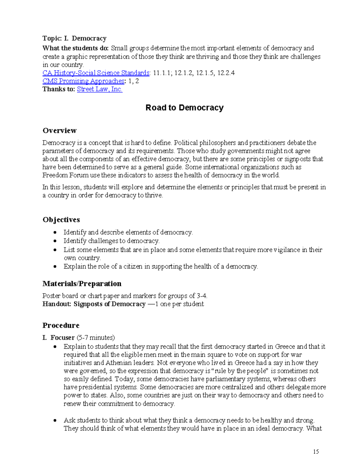 Road-to-democracy - Road To Democracy - Topic: I. Democracy What the ...