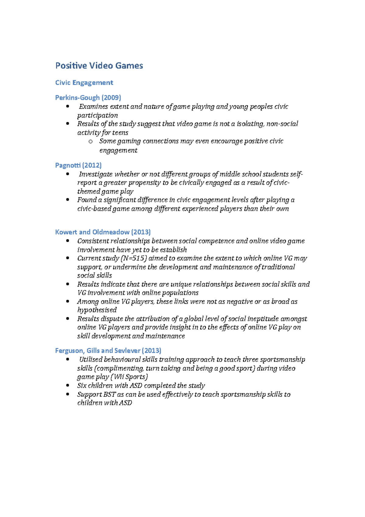 Positive Video Games - Journal article summaries - Positive Video Games ...