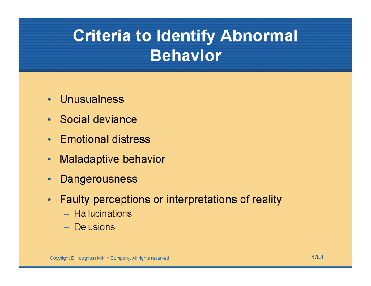 pyschdisorders notes notes and more - Criteria to Identify Abnormal ...