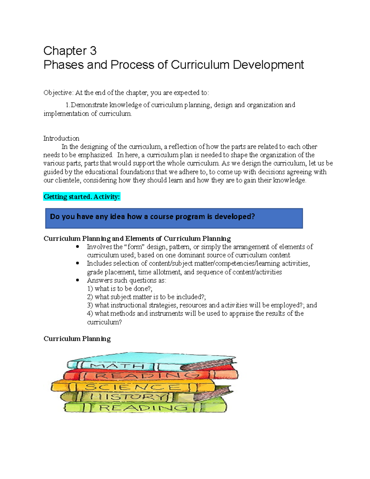 A Planning docx senior high template - Chapter 3 Phases and Process of ...