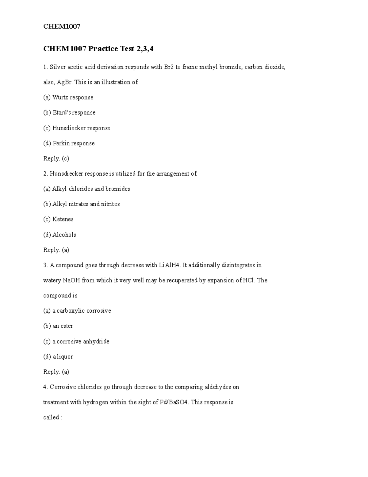 CHEM1007 Practice Test 2,3,4-500 - CHEM1007 Practice Test 2,3, Silver ...