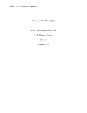 OPM4 Task 2 - Writing an Annotated Bibliography - Passed - OPM4 Task 2 ...