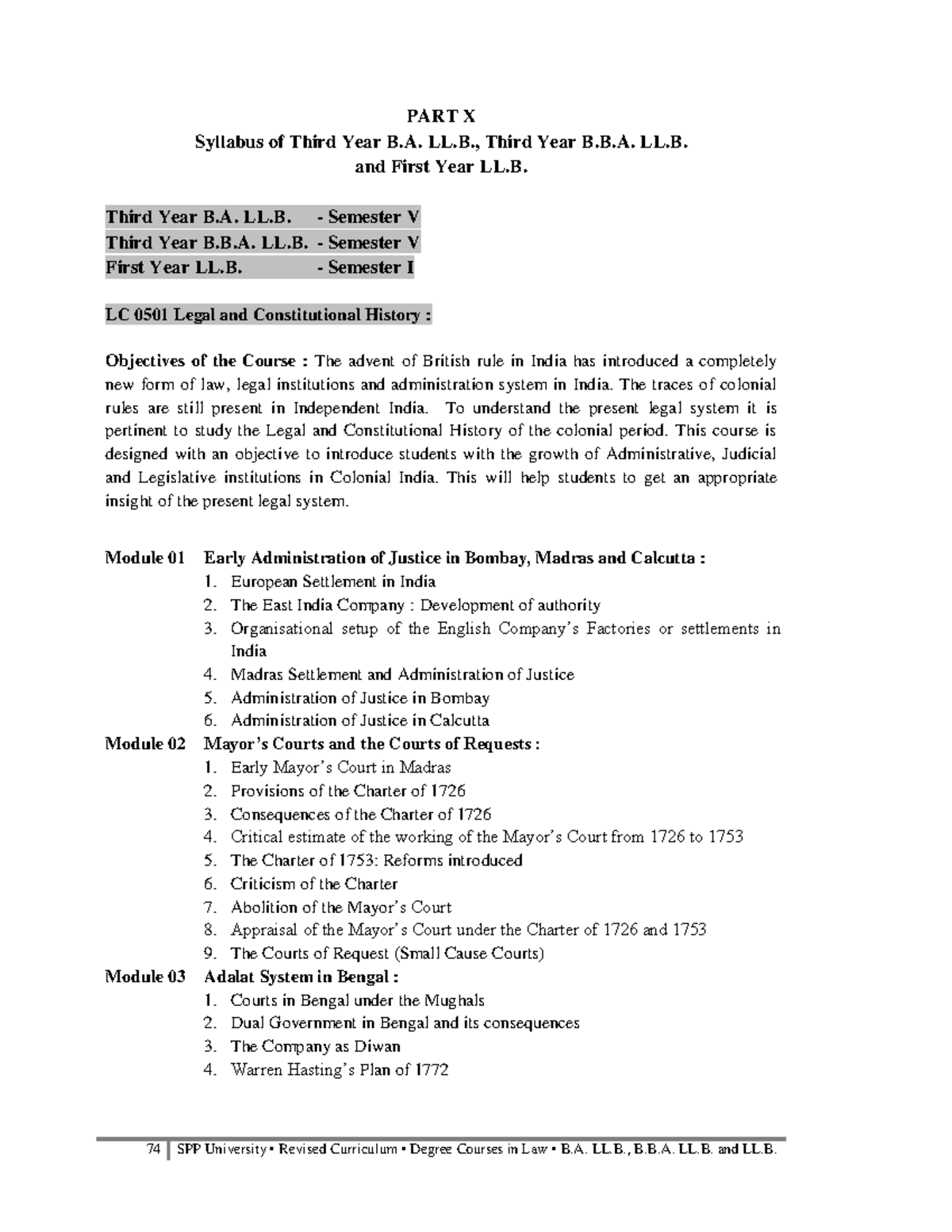 Llb 1st year - Free - Warning: TT: undefined function: 32 PART X Syllabus of Third Year B. LL ...
