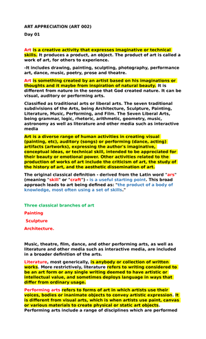 ART Appreciation DAY 02 - Art appreciation (art 002) Day 02 THE VISUAL ...