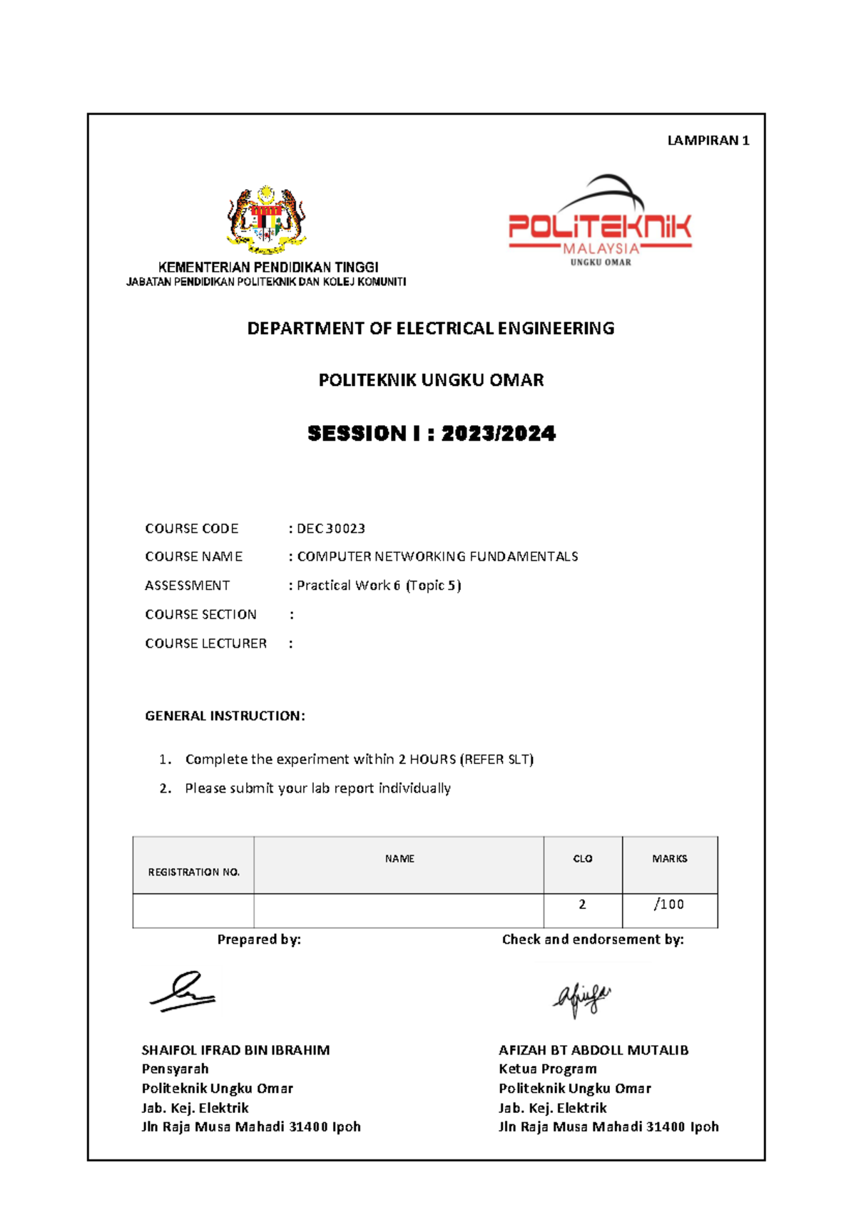 EXP6 Reference - DEPARTMENT OF ELECTRICAL ENGINEERING POLITEKNIK UNGKU ...
