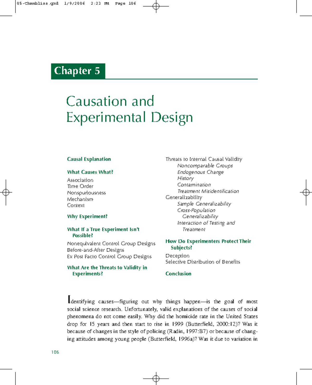 23639 Chapter 5 Causation and Experimental Design - 106 Chapter 5 ...