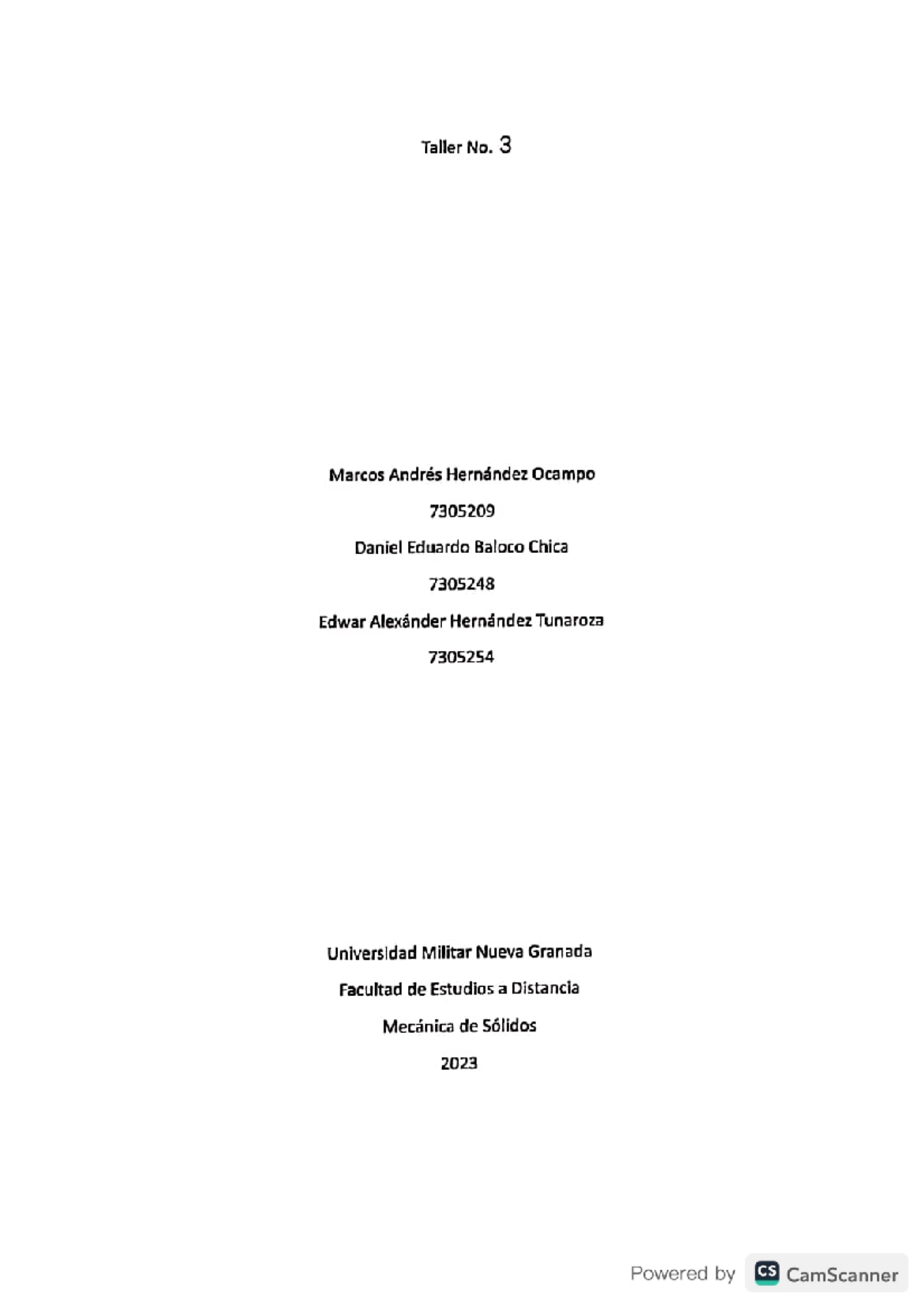 Taller 3Sólidos - DSDSDSD - mecanica de solidos - Studocu