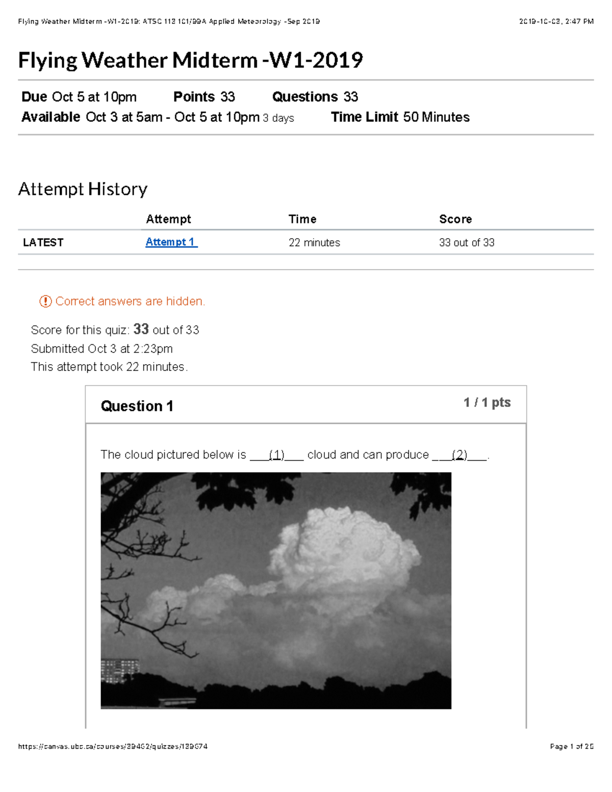 MT1 - zxczx - Flying Weather Midterm -W1- Due Oct 5 at 10pm Points 33 ...