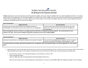 Secondary Source Analysis Worksheet - Be sure to include specific ...