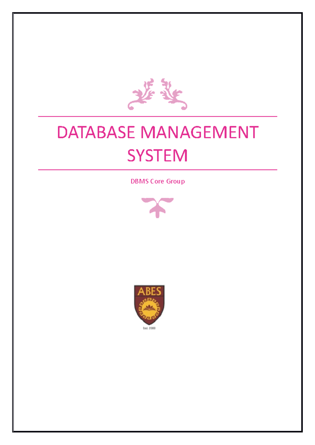 Unit 2 DBMS Final Copy After Review 19.5 - DATABASE MANAGEMENT SYSTEM ...
