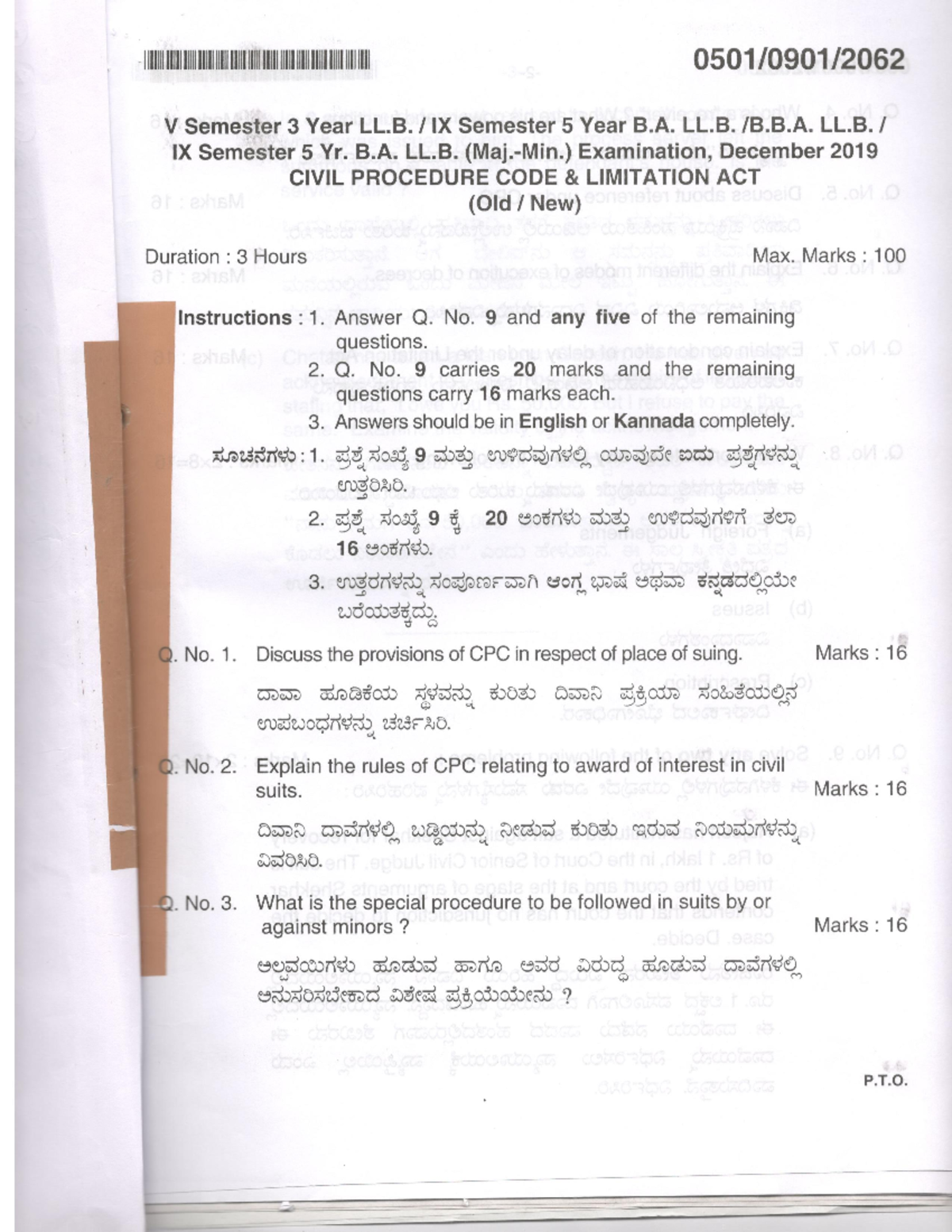 CPC Latest Question Papers - Bba llb - Studocu