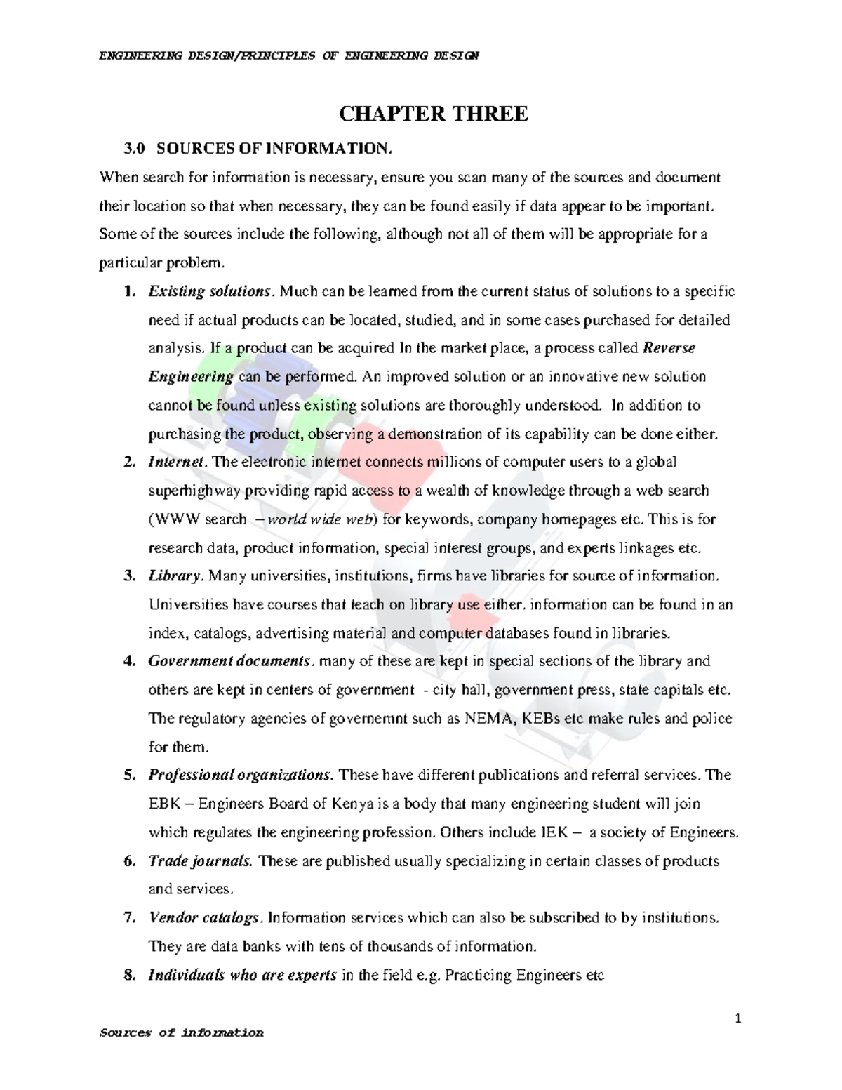 Chp 3 & 4 &5 Sources of Info & Anthropometry & Eng problem solving ...