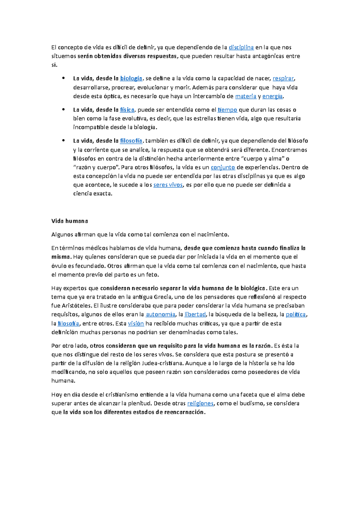 El concepto de vida - EL ARBOL DE VIDA - El concepto de vida es difícil ...