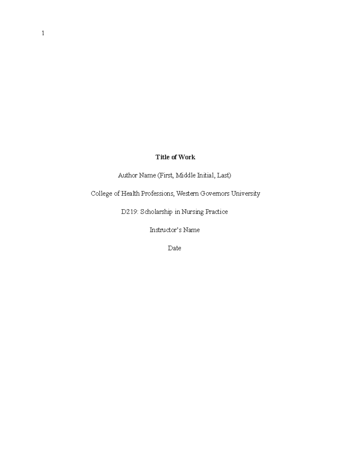 D219 - EBP paper - AXXXS - Title of Work Author Name (First, Middle ...