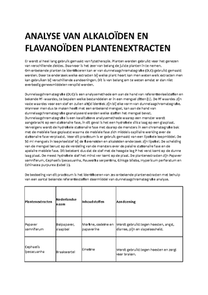 Practicum planten verslag - Identificatie met behulp van dunne laag ...