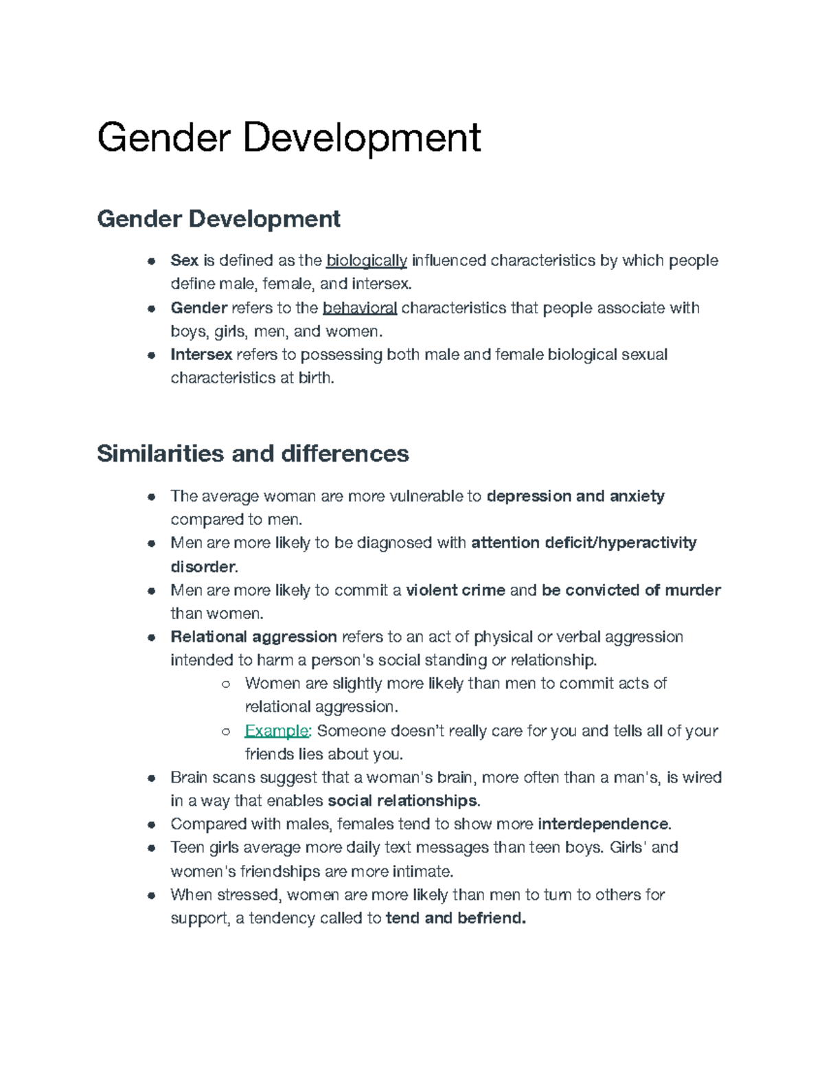 Gender Development - Professor Frederick - Gender Development Gender ...