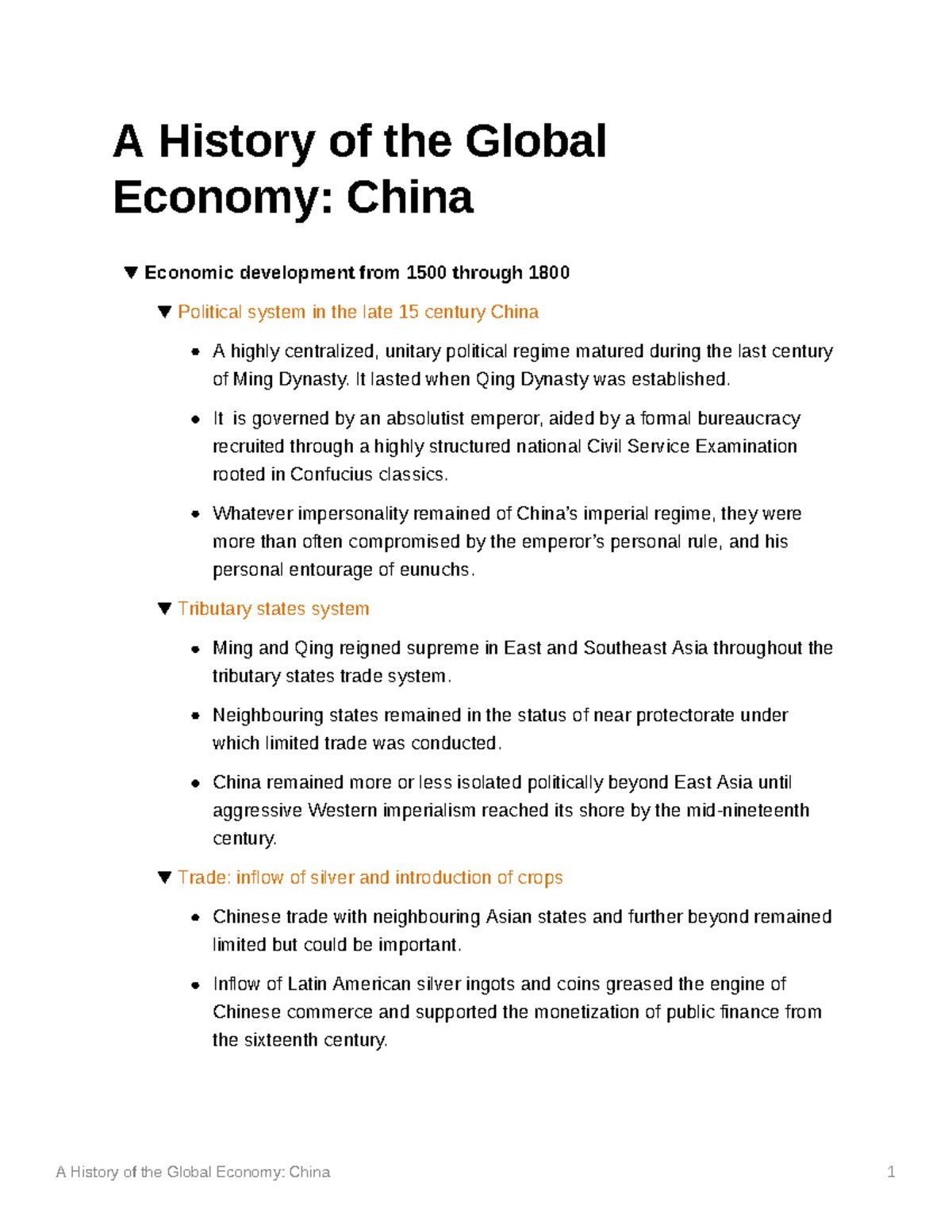 A History of the Global Economy: China - A History of the Global ...