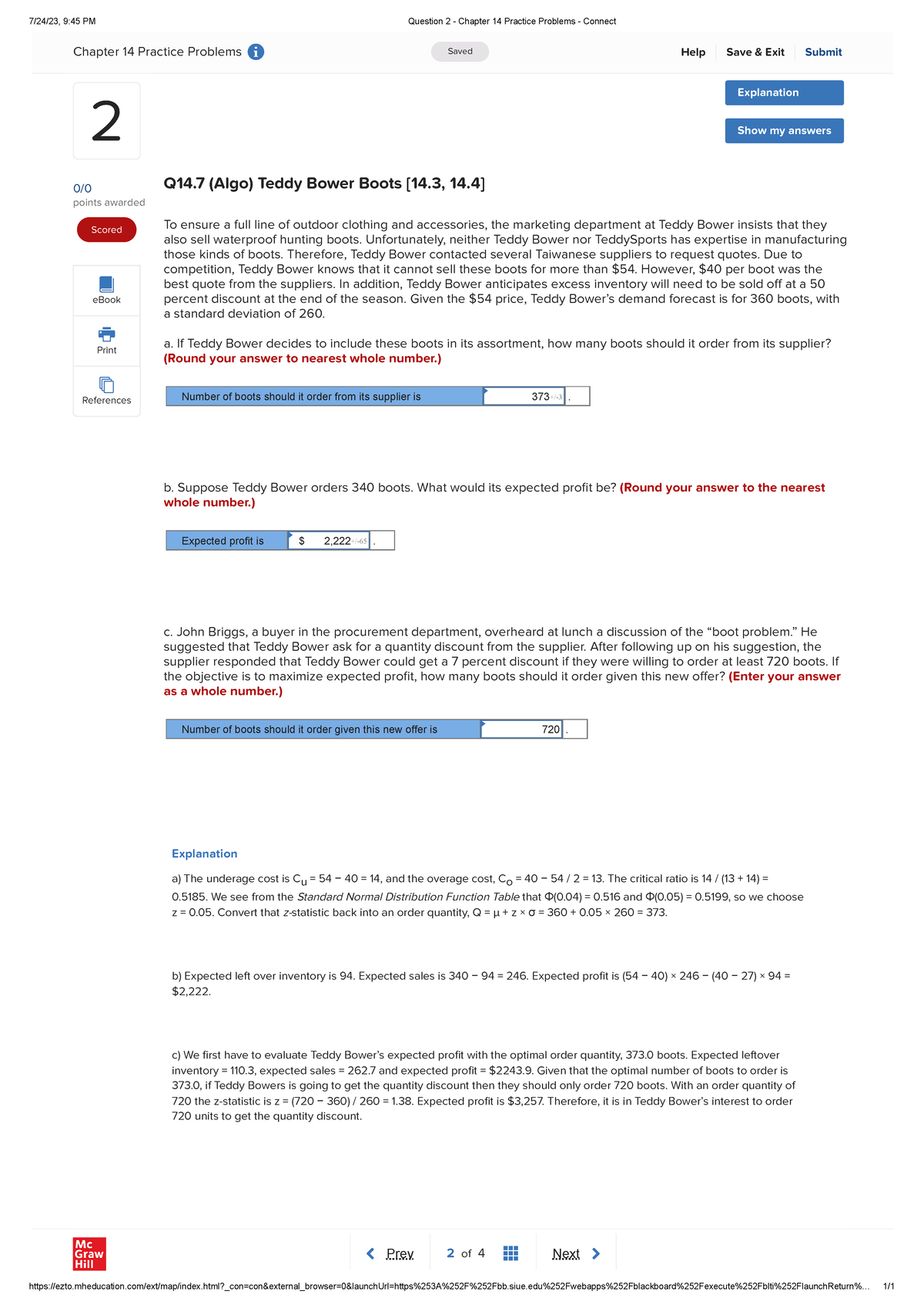 Question 2 - Chapter 14 Practice Problems - PROD 529 - SIUE - Studocu