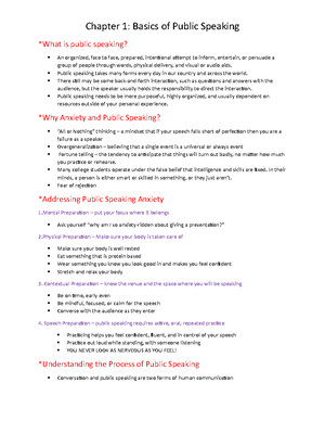 Eefective public speaking lecture - Week 1 Lecture Effective Public ...