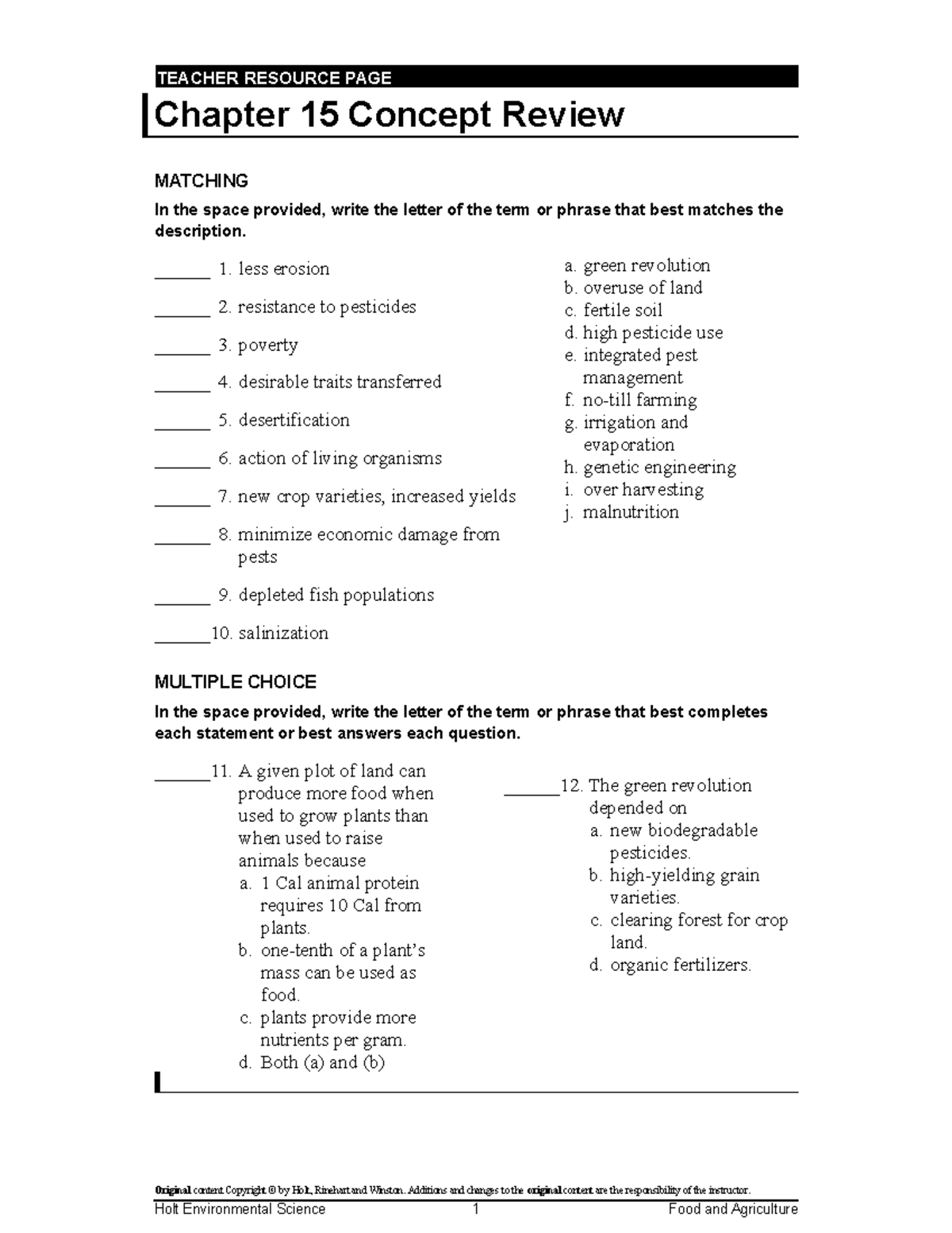 Ch 15 conc rev ws - This assignment has questions that could be on the ...