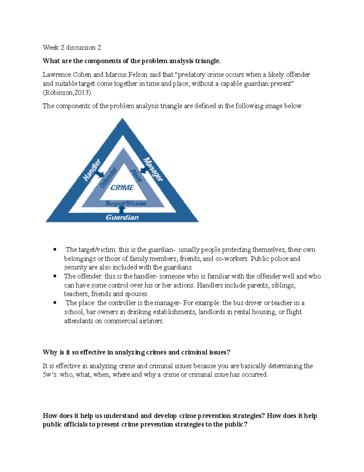 Week 2 discussion 2 - Week 2 discussion 2 What are the components of ...