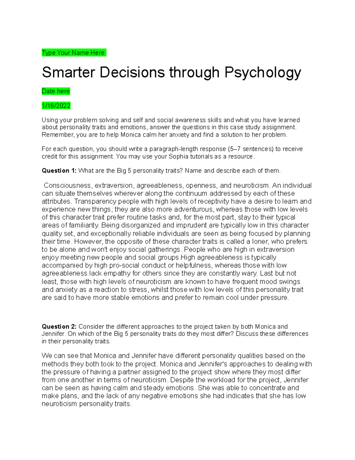 Smarter Decisions through Psychology - Type Your Name Here Smarter ...
