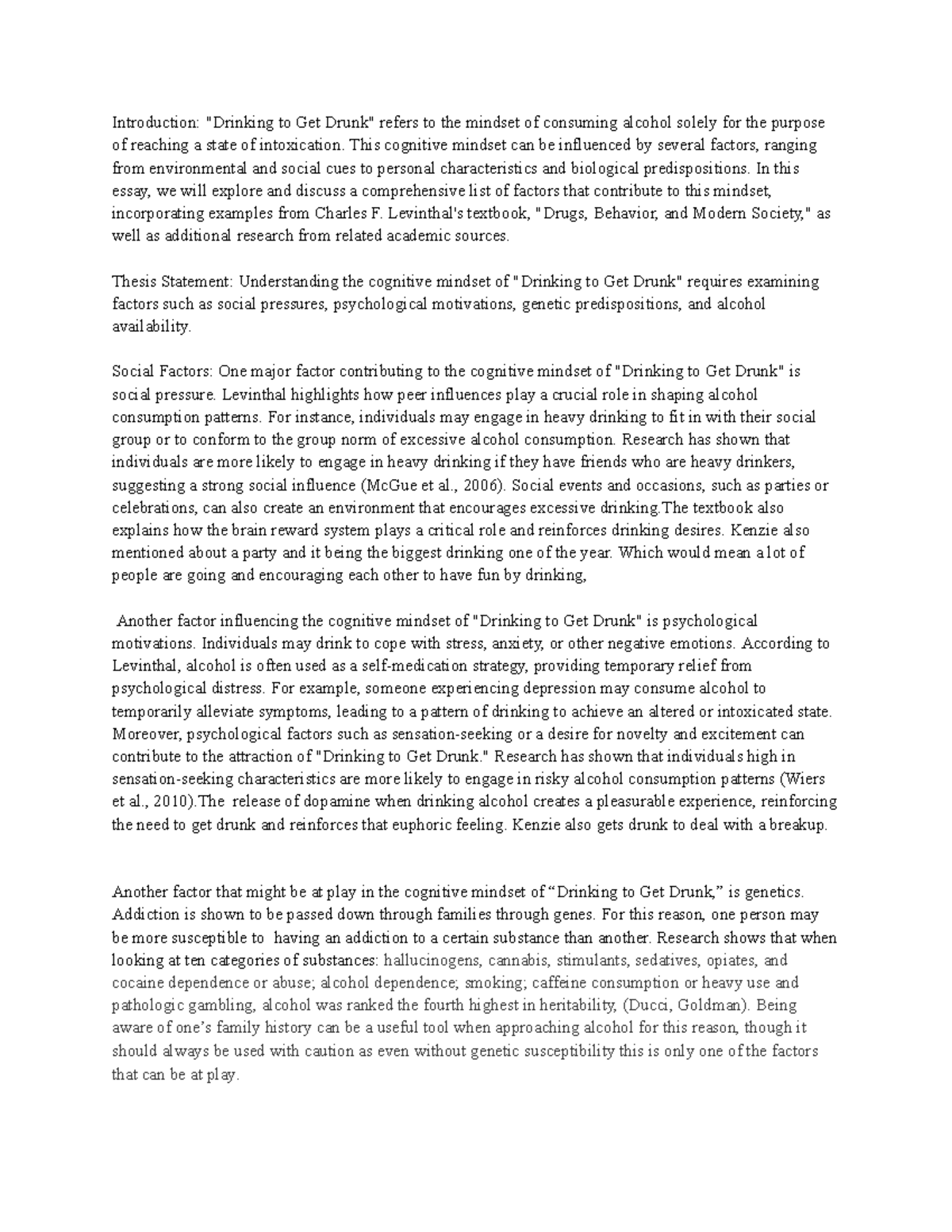 Psych Drinking to get Drunk - Introduction: "Drinking to Get Drunk ...