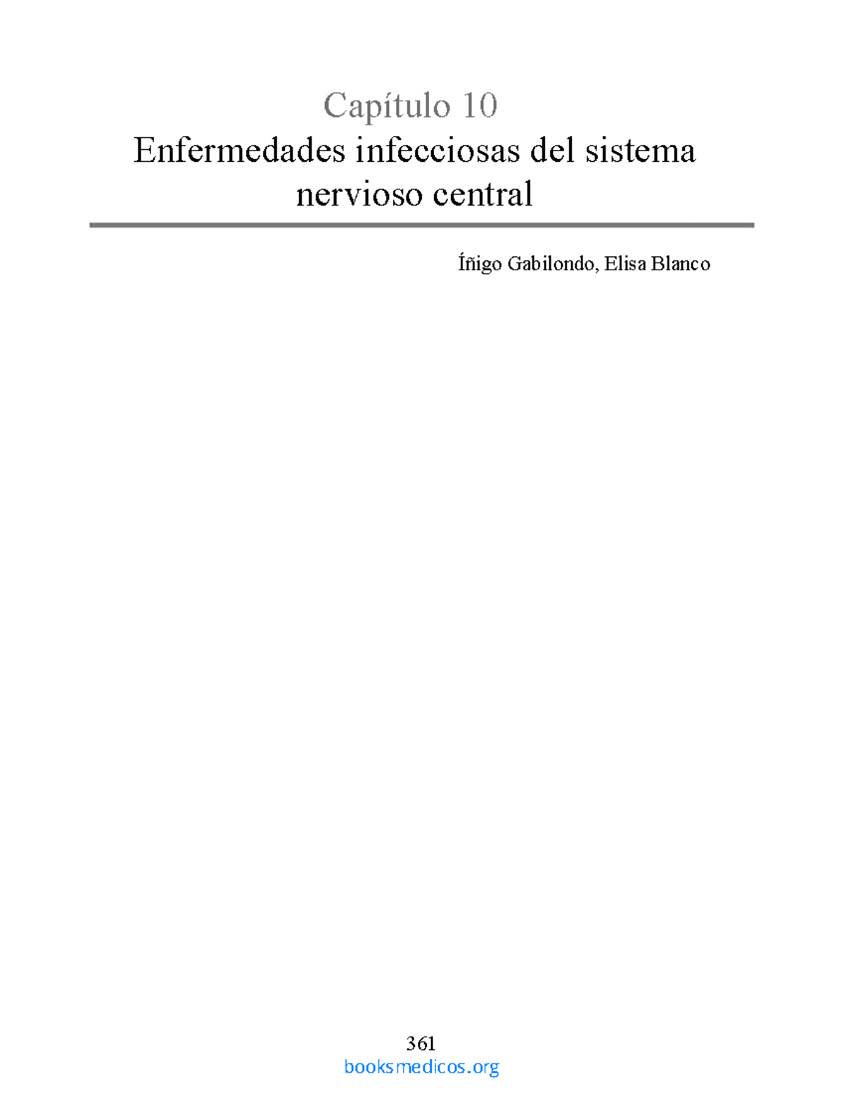 MI Infecciones SNC - Capítulo 10 Enfermedades infecciosas del sistema nervioso central Íñigo ...