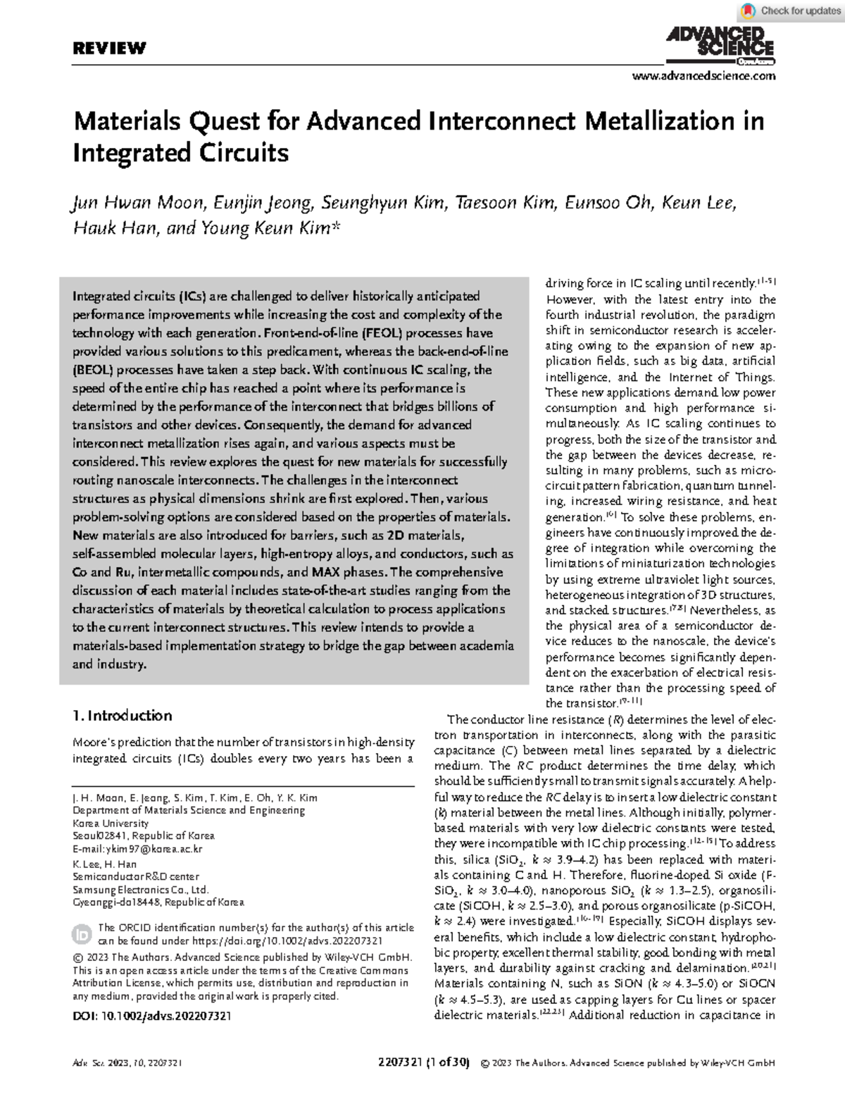 Advanced Science - 2023 - Moon - REVIEW advancedscience Materials Quest ...