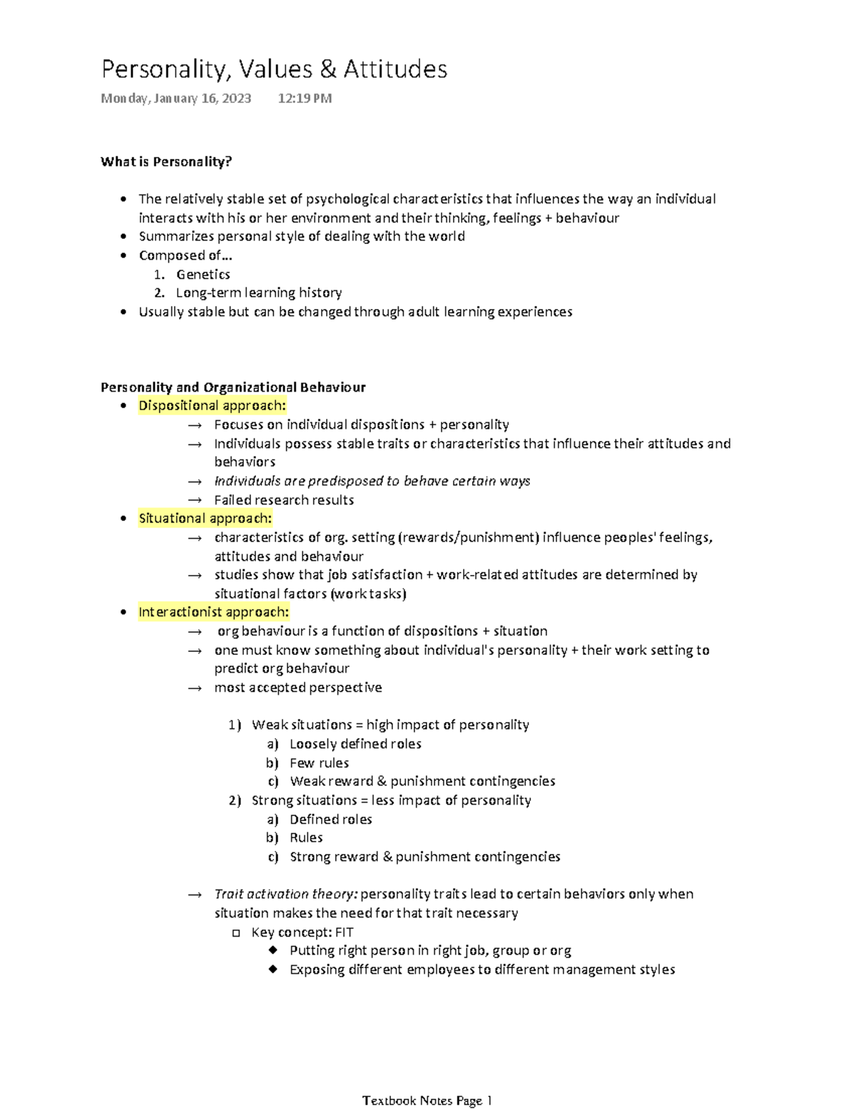 Personality, Values & Attitudes - What is Personality? The relatively stable set of ...