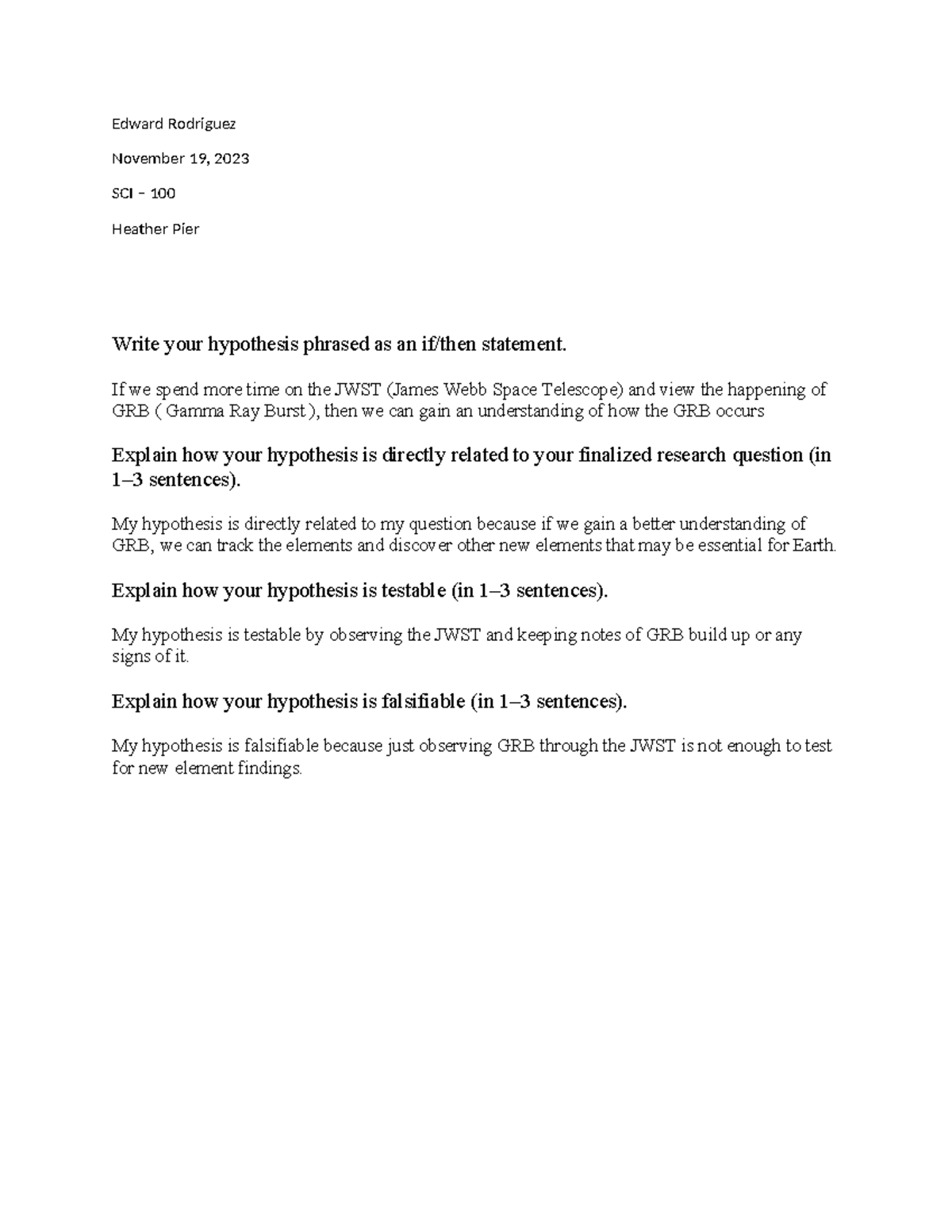 4-2 - of courwse - Edward Rodriguez November 19, 2023 SCI – 100 Heather ...
