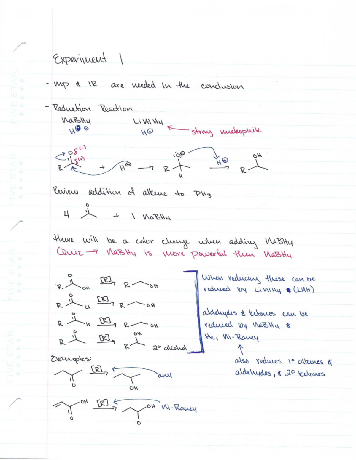 Experiment Notes - Chem 2425 - Studocu